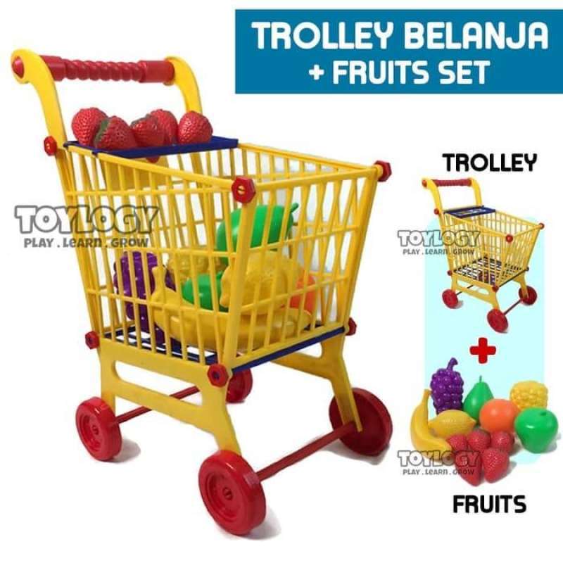 Jual Mainan Anak Shopping Trolley Cart Keranjang Troli Belanja ...