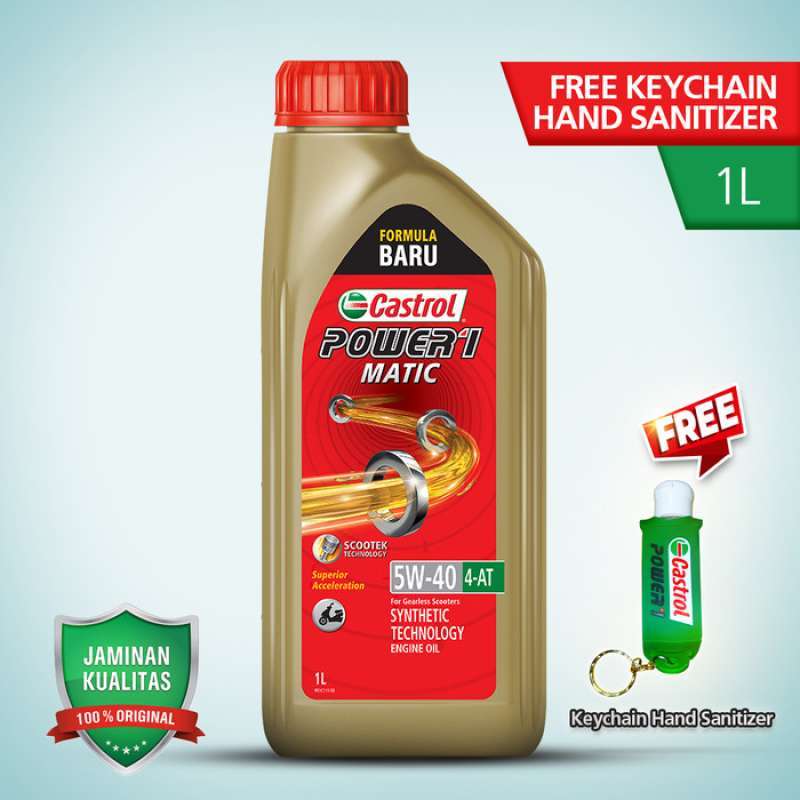 Promo Oli Mesin Motor Castrol POWER1 Matic 5W-40 Kemasan 1L Diskon 38% ...
