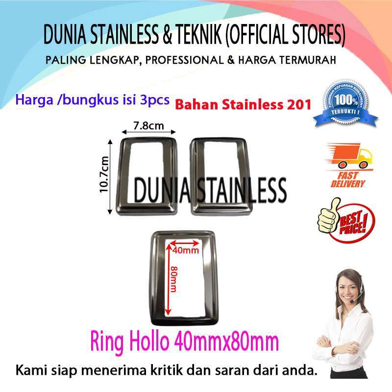 Jual Ring Hollo 4cm x 8cm /3pcs di Seller DUNIA STAINLESS STEEL ...