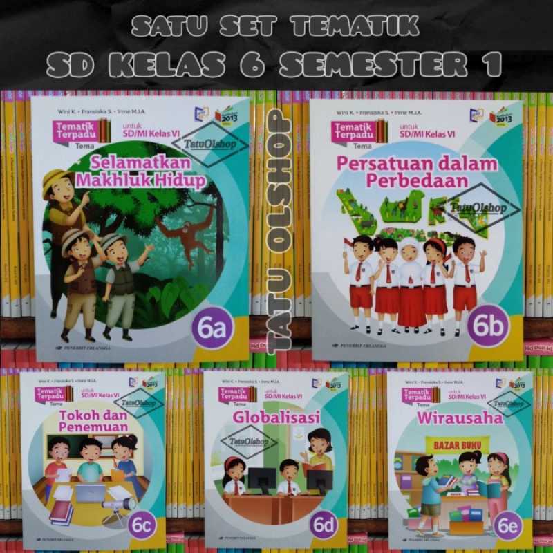 Jual Buku Tematik Terpadu Sd Kelas 6 Paket Semester 1 6a 6b 6c 6d 6e Revisi Di Seller Ken Book ...