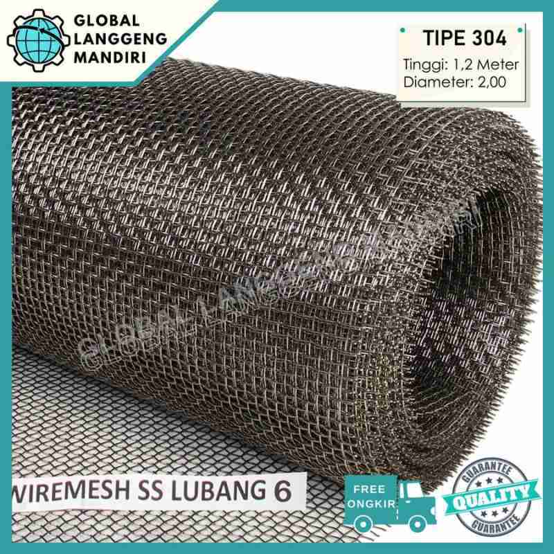 Jual WIRE MESH LUBANG 6 (304) 1MX1M/ WIREMESH CACING 6MM JAPAN QUALITY ...
