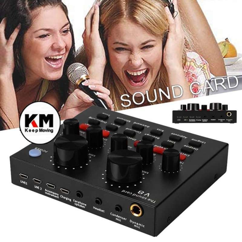Jual Sound Card V8 Mixer External Soundcard V8 USB Audio Live Broadcast ...