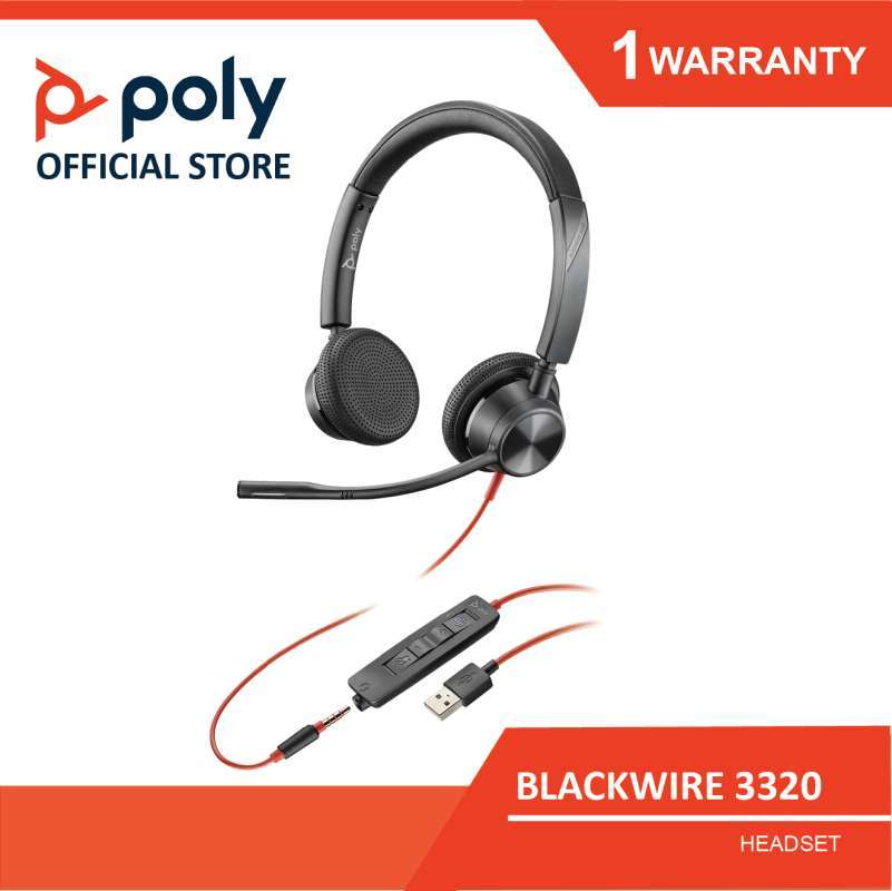 Jual Poly Blackwire 3320 Headset USB-A Stereo di Seller Poly Official ...