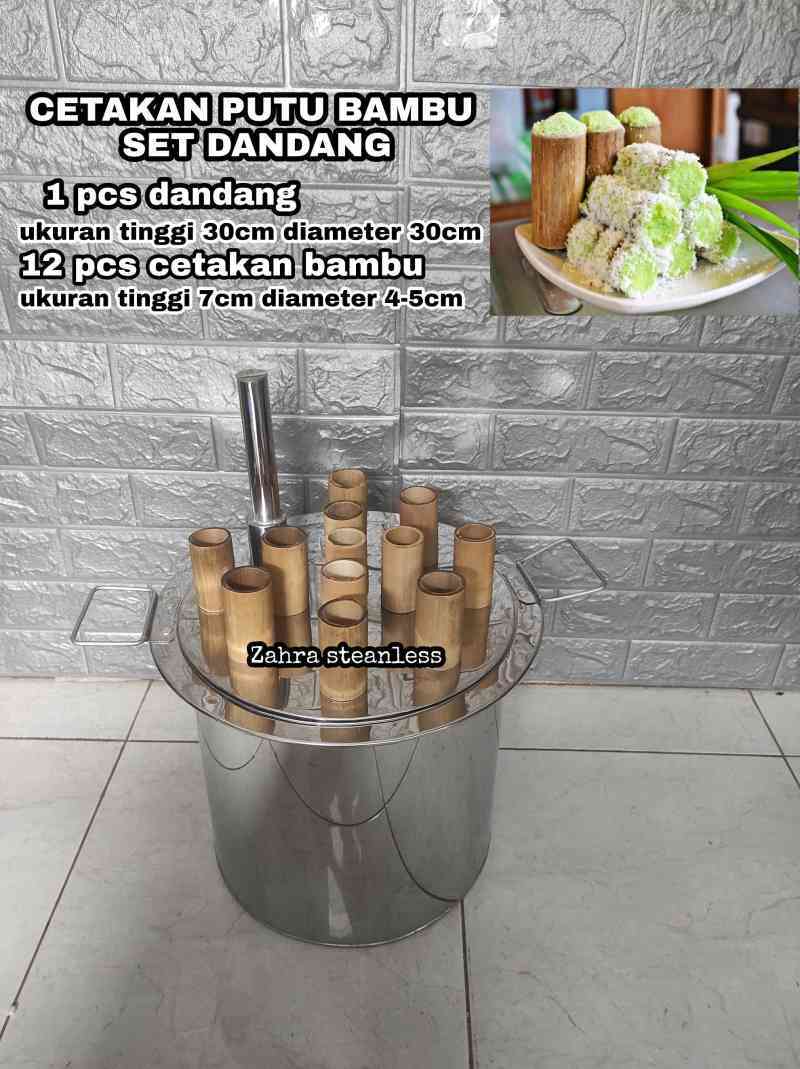 Jual Dandang set cetakan putu bambu 12 pcs bisa bunyi khas putu di ...