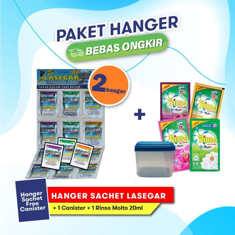 Jual Lasegar Sachet Paket 2 Hanger isi 24 FREE Canister Box dan Rinso ...