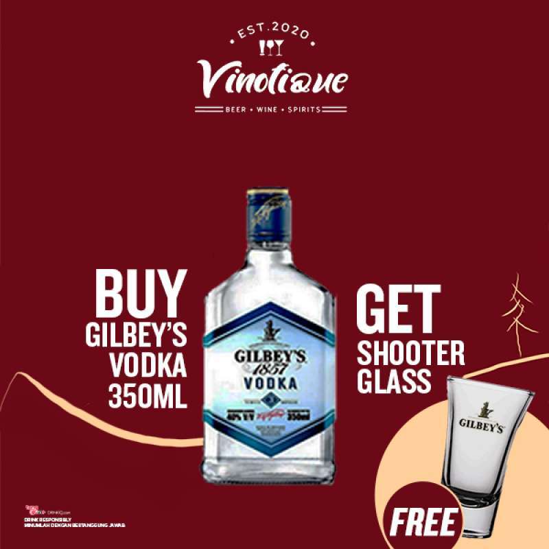 Jual GILBEYS VODKA MINUMAN ALKOHOL 350ML FREE SHOOTER GLASS di Seller ...
