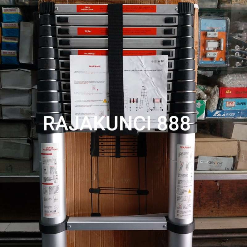 Jual Tangga telescopic 3.8mtr / Tangga telkom 3.8mtr / Tangga alumunium ...