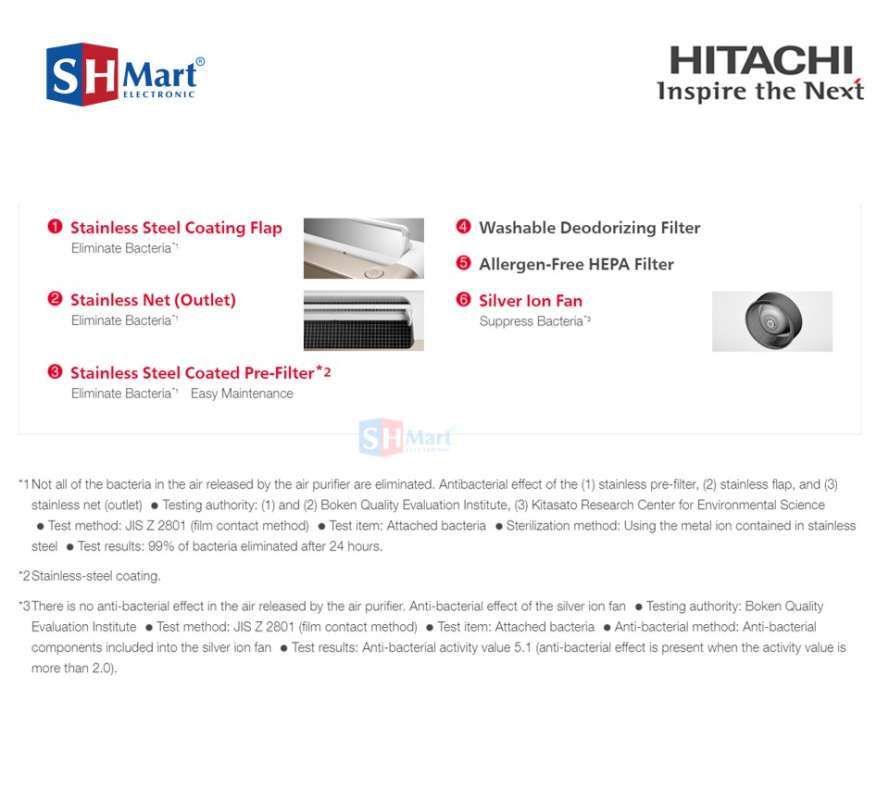 Jual Hitachi Air Purifier Ep-m70e (pembersih Udara) (medan) Di Seller Shmart Electronic Medan ...