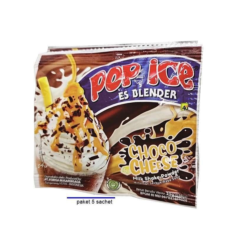 Promo POP ICE - Milk Shake Powder Rasa CHOCO CHEESE - PAKET 5 SACHET ...