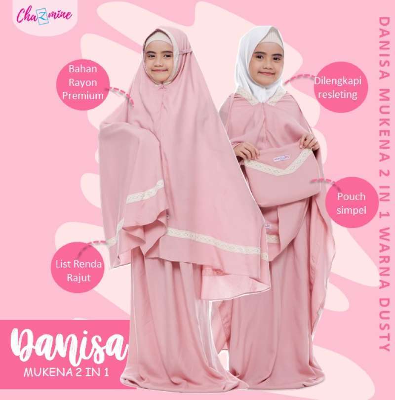 Jual Mukena Anak Polos Renda Free Tas Cantik Simple Model Danisa 2in1 ...