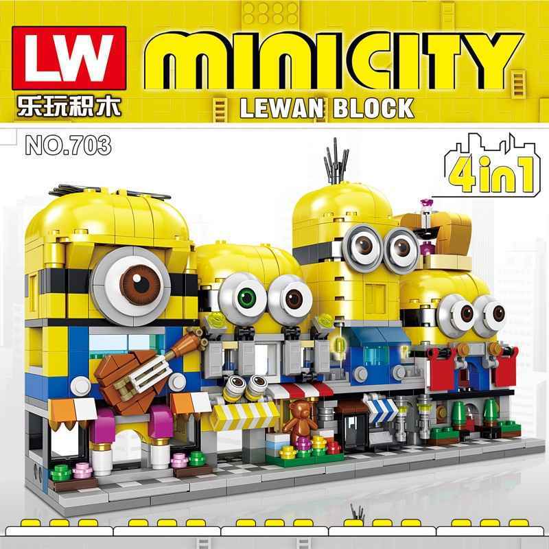 Jual Brick LW 703 Mini City Street View Cartoon Minion di Seller ...