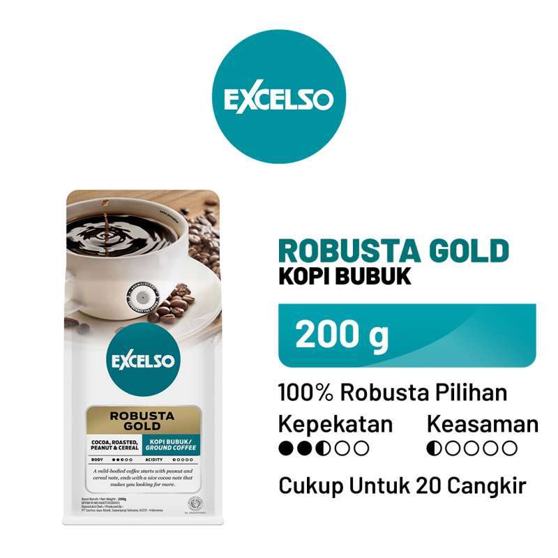 Promo EXCELSO Robusta Gold - Bubuk Kopi 200 gr Diskon 5% di Seller ...