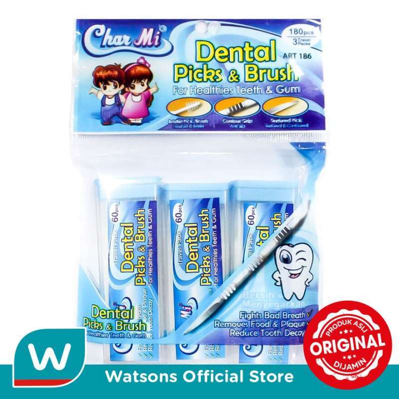 Jual Charmi Dental Picks & Brush Pembersih [180 Pcs] di Seller WATSONS ...