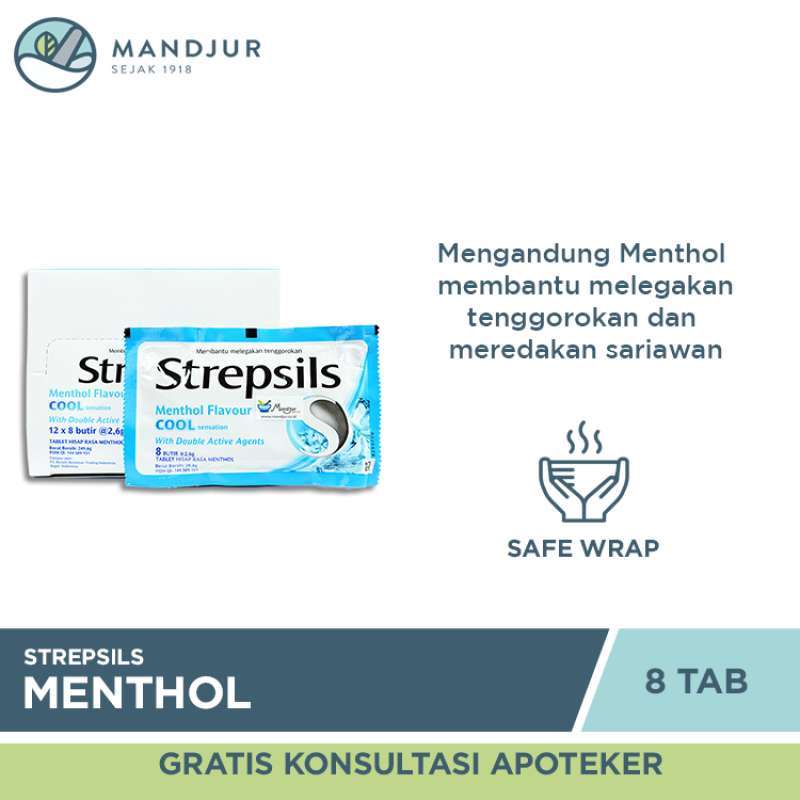 Jual Strepsils Menthol Flavor Permen Pelega Tenggorokan [Kemasan Sachet ...