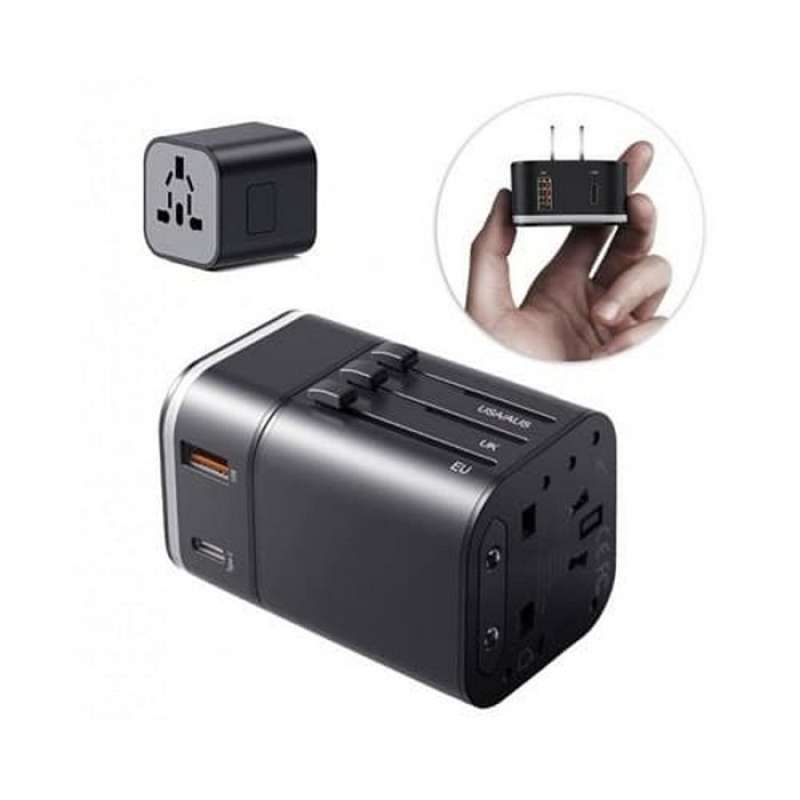 Jual BASEUS Travel Adaptor Charger Removable 2in1 18W Type C and USB QC ...