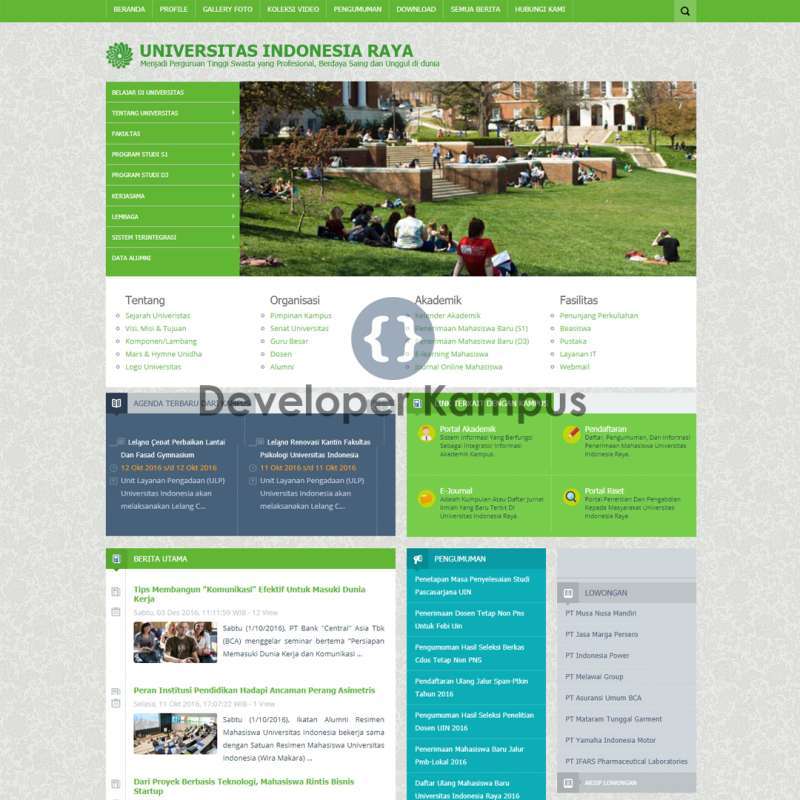 Jual Source Code - Website Portal Informasi Akademik Kampus v2 di Seller Developer Kampus - Kab ...