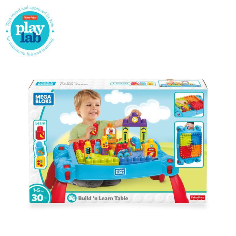 Jual Fisher Price Mega Bloks Build 'n Learn Table Balok Permainan Anak ...