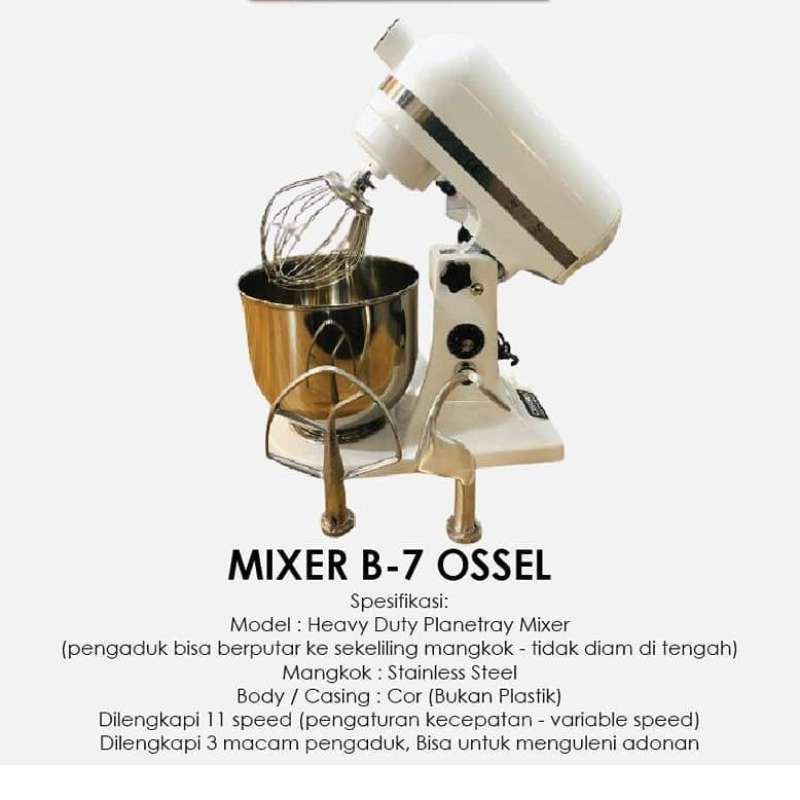 Promo Mixer Planetary B7 Kapasitas 7 Liter Ossel / Mixer Kue / Mixer ...