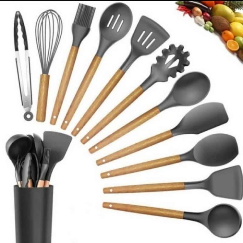 Promo Spatula Silicon Sutil Set Cypruz Kitchen Utensils set isi 12 pcs ...