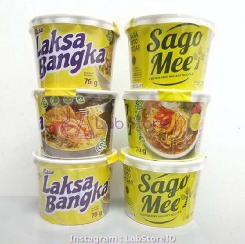 Jual Paket 2 Rasa 6 Cup SagoMee Sago Mee Laksa Bangka & Soto Ayam Pedas ...