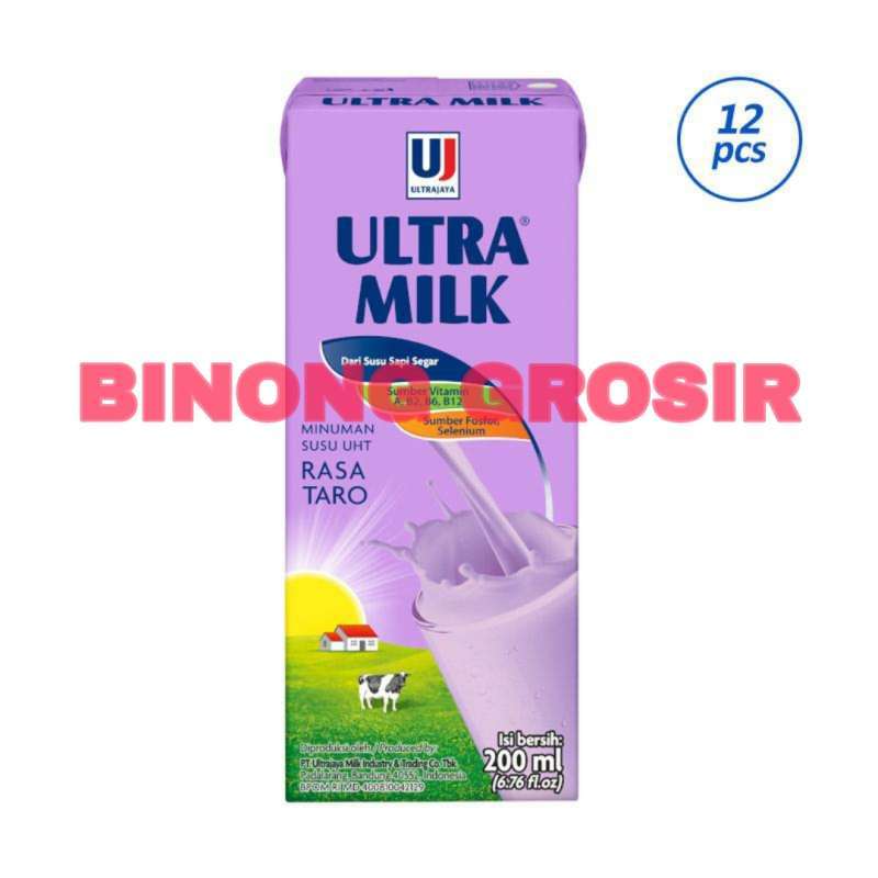 Jual [big] Ultra Milk Susu Uht Taro 1/2 Dus [12 Pcs X 200 Ml] Exp ...