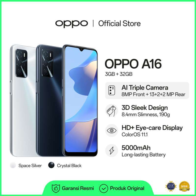 Jual Oppo A16 Smartphone [3gb/ 32gb] - Silver Di Seller Oppo Indonesia ...