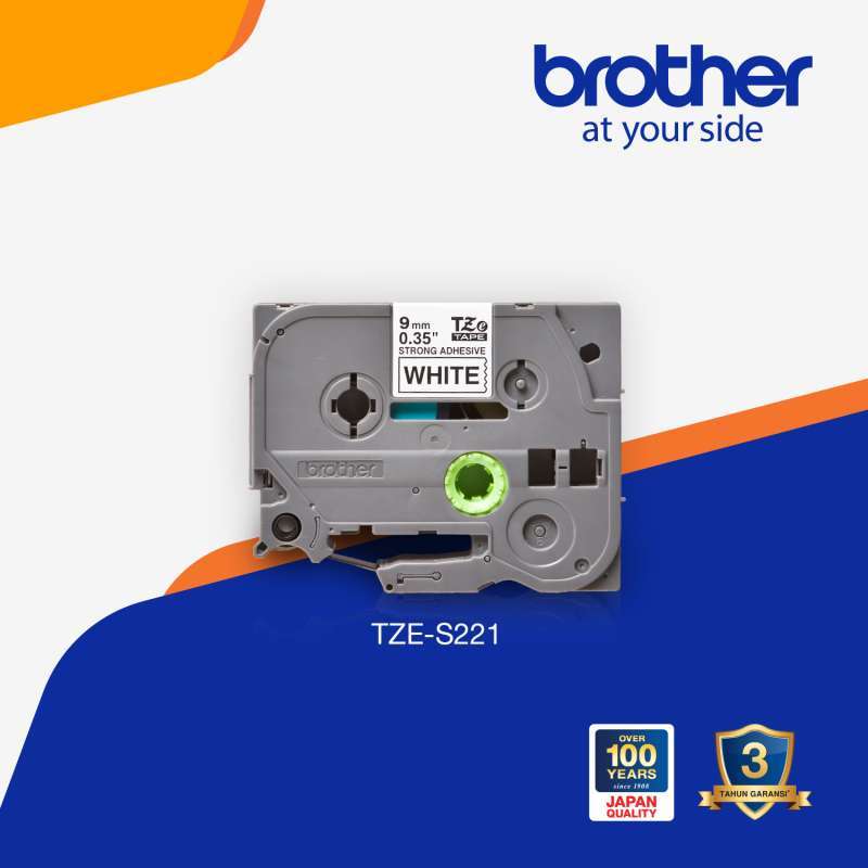 Promo Brother Label Tape TZE-S221 Laminated Tapes Strong Adhesive Black ...