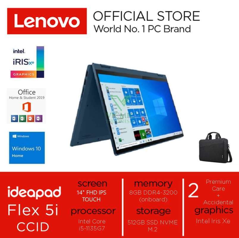 Jual LENOVO IdeaPad Flex 5i Intel Core I5 1135G7 8GB 512GB SSD IRIS XE WINDOWS 10 OHS 14 FHD