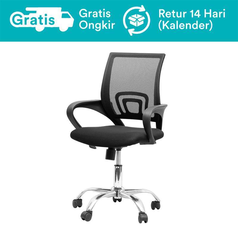 Promo Dekoruma Kursi Kantor Kerja Jaring Hidrolik Dengan Roda | Office ...