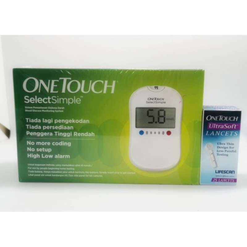 Jual One Touch Select Simple Meter Set (Full Set) [Free Alcohol Swab ...