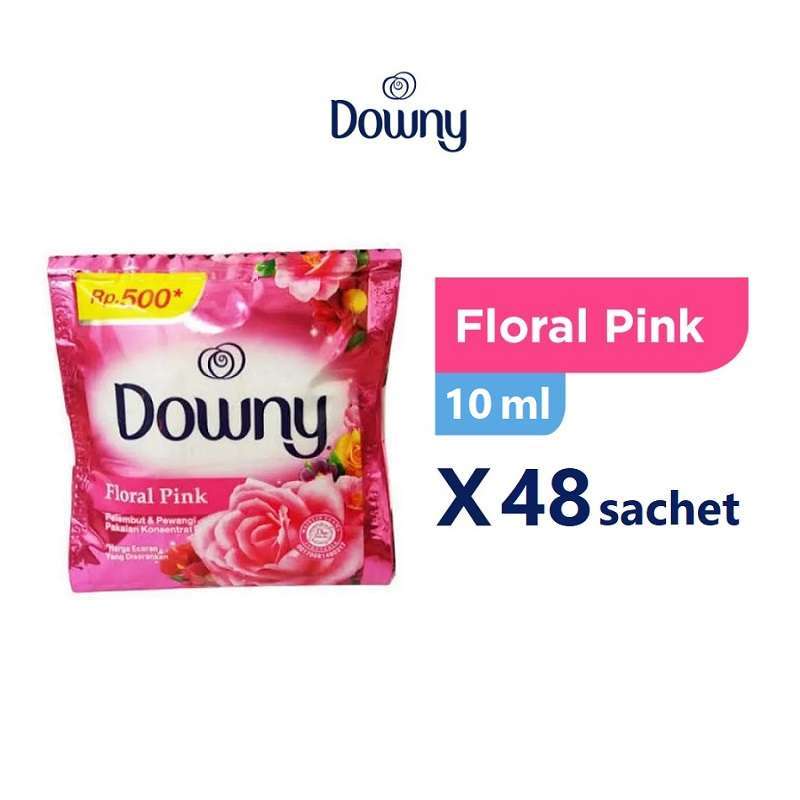Promo Downy Floral Pink Pelembut & Pewangi Pakaian [10 ml/ 4 Renceng/ 48 Sachet] Diskon 15% di ...