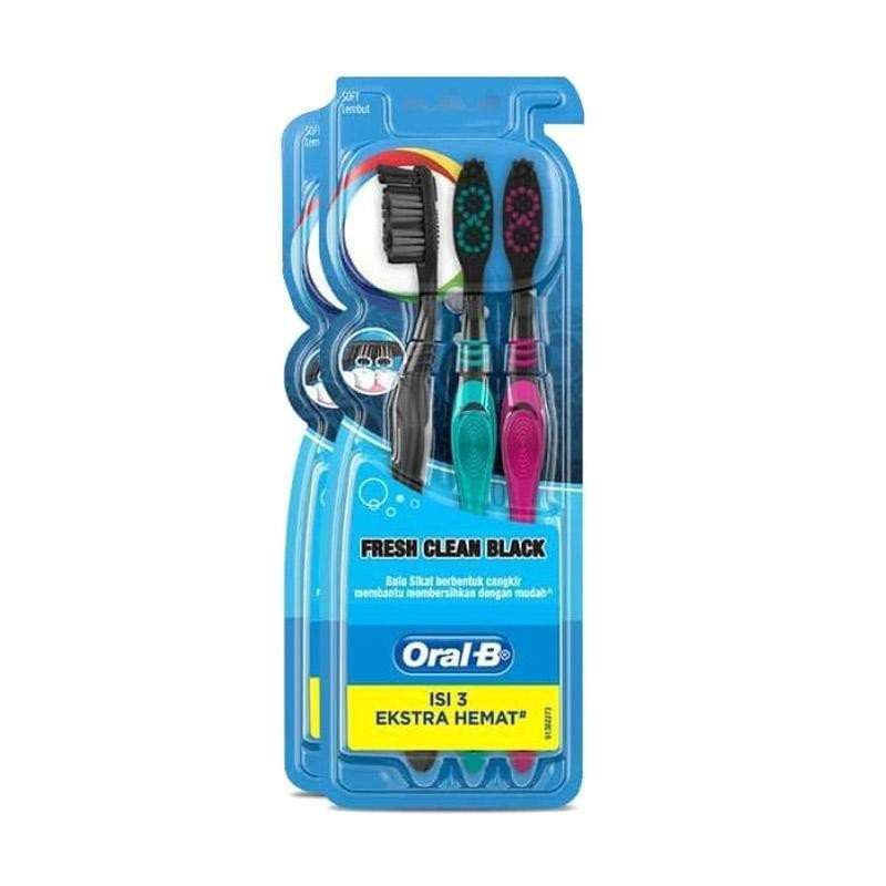 Jual ORAL-B TOOTHBRUSH FRESH CLEAN BLACK [3 PCS] di Seller Ranch Market ...