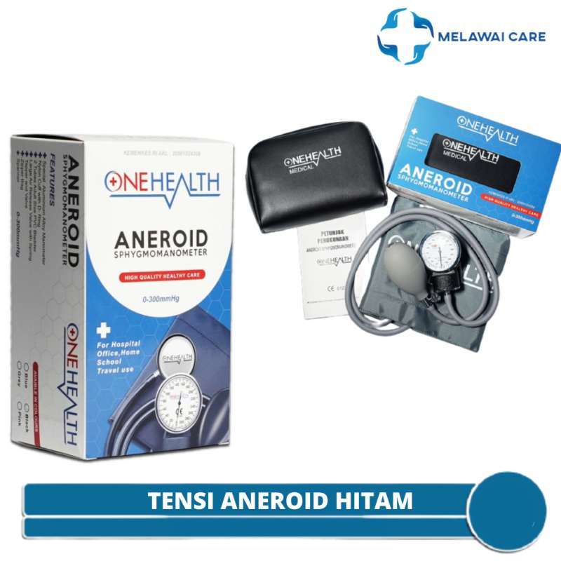 Jual [ COD] Tensimeter Aneroid Tensi Meter Onehealth - Hitam / Tensi ...