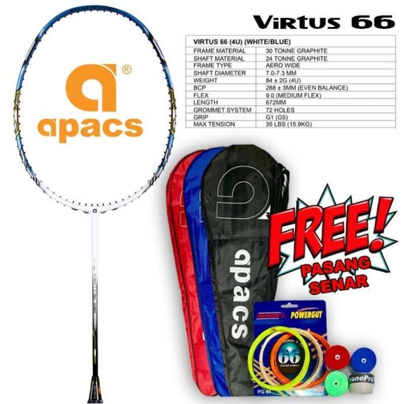 Jual APACS VIRTUS 66 RAKET BADMINTON - ORIGINAL di Seller cahaya ...