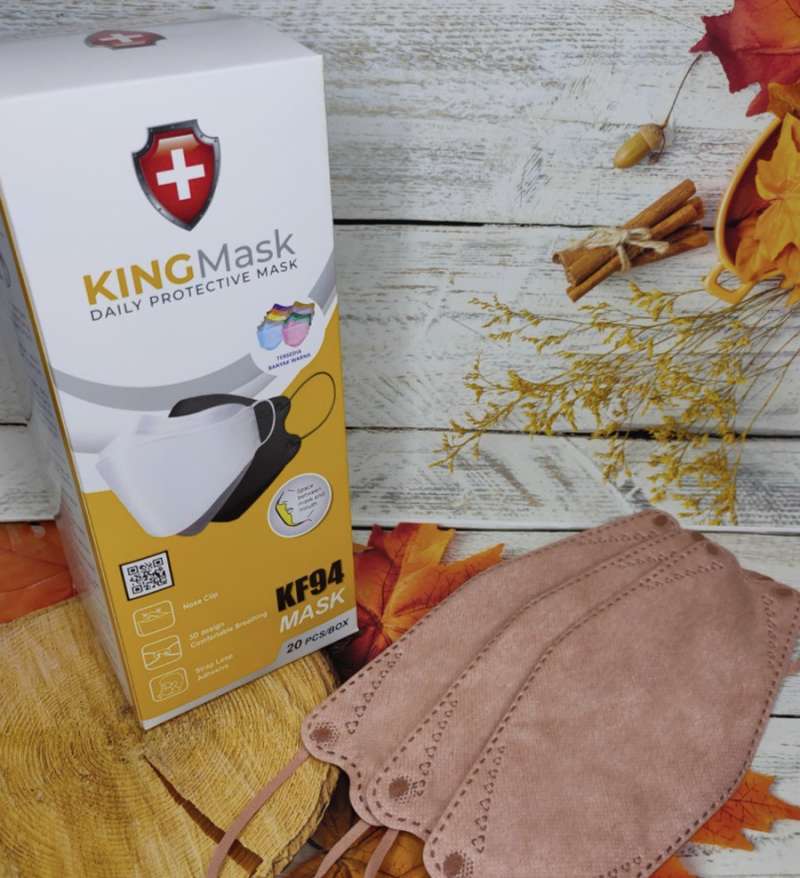 Jual MASKER KF94 KINGMASK WARNA KHAKI MASKER 4 PLY 1 BOX 20 PCS di ...