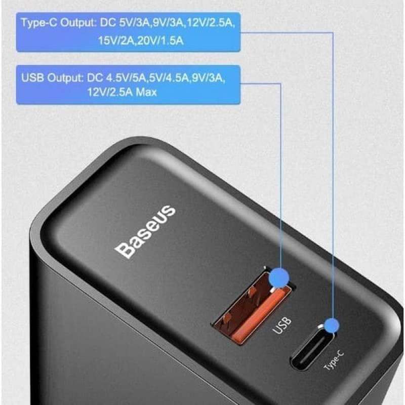Jual Limited Baseus Adaptor Charger Quick Charge Usb+Type C Original di ...