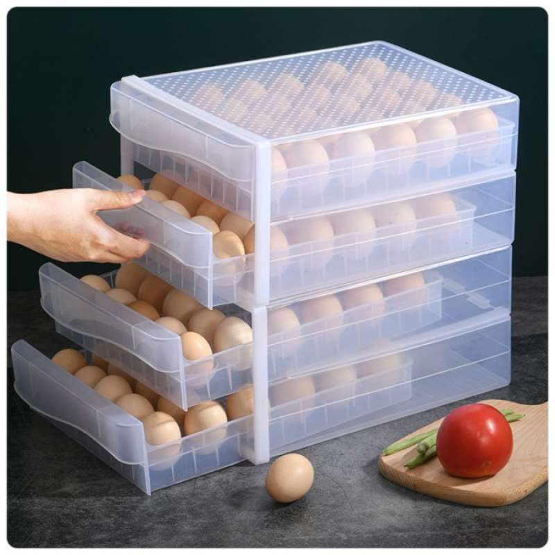 Jual Rak Telur Susun Laci Kotak Telor Tingkat Isi 60 Telur Egg Box Set ...