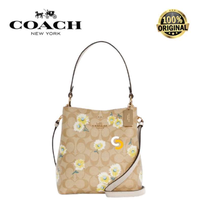 Jual Coach Small Town Bucket Bag In Signature Canvas With Daisy Print ...