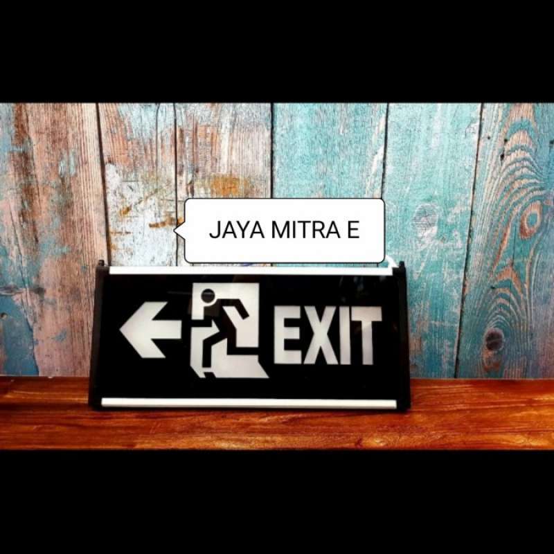 Promo Lampu Emergency-Emergency Lamp EXIT LARI 2 SISI-Sign Lamp Hitam ...