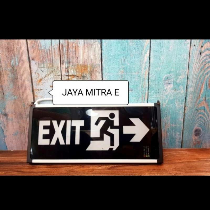 Promo Lampu Emergency-Emergency Lamp EXIT LARI 2 SISI-Sign Lamp Hitam ...