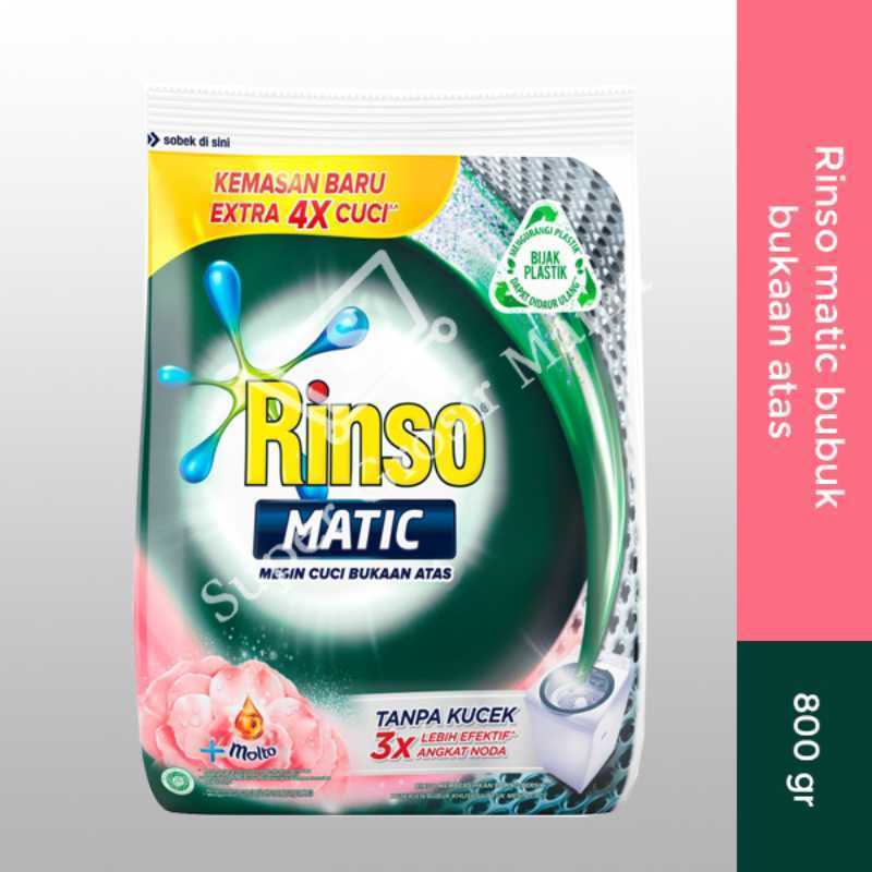 Jual Rinso Matic Bubuk Bukaan Atas 800gr Di Seller Al-baroqah Jaya ...