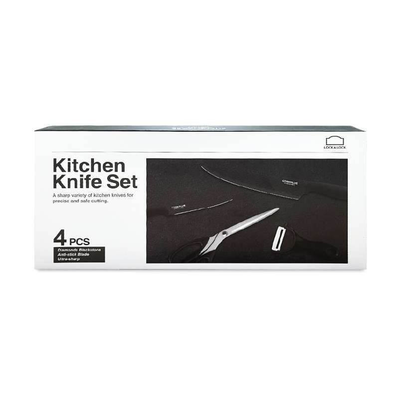 Promo LocknLock Cookplus Knife 4P Set CKK103S4BLK Diskon 40% di Seller ...