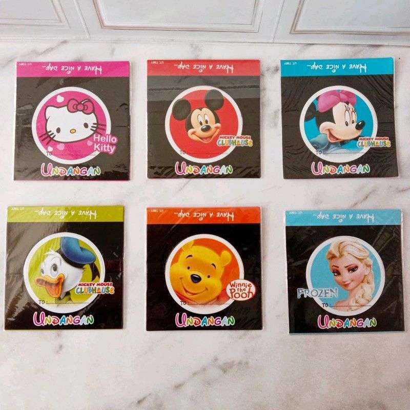 Jual [4pc]l.timmy Kartu Undangan Mickey Mouse Minnie Donald Spongebob ...