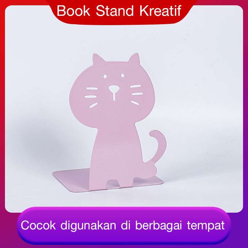 Jual Book Stand Besi Kreatif Pembatas Buku Meja Penyangga Buku Rak Buku ...