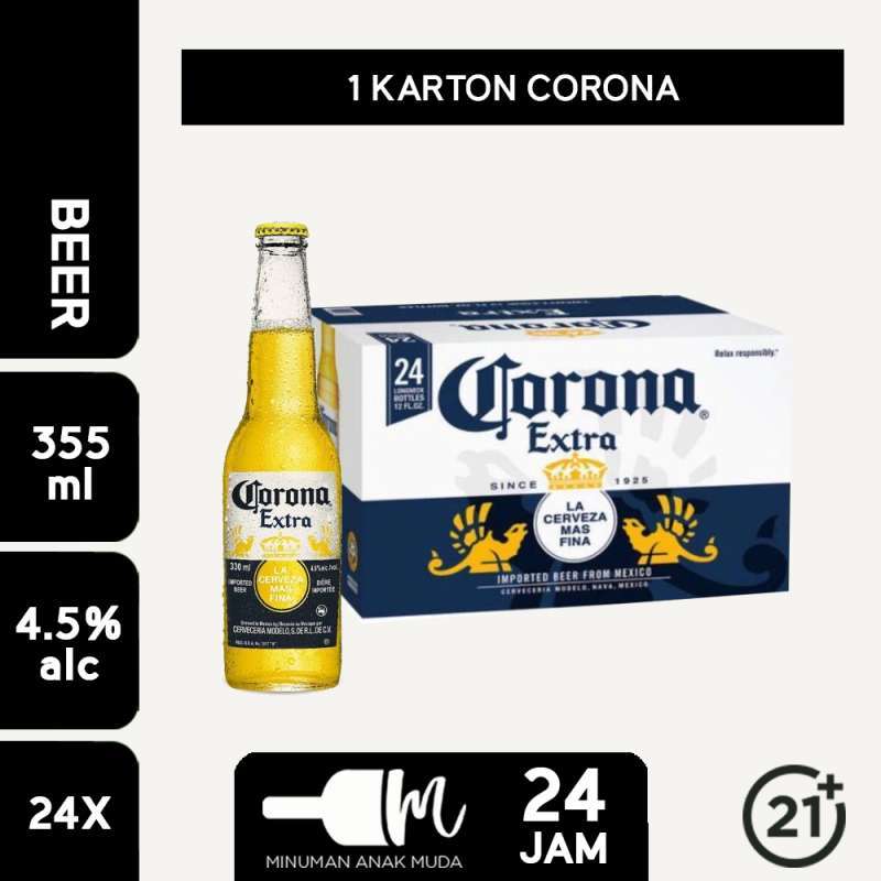 Promo Bir Corona Extra Beer Corona Paket 24 Botol Diskon 28% di Seller ...