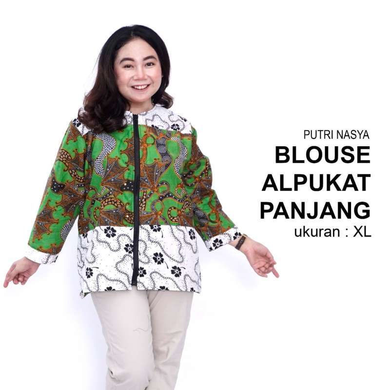Promo Atasan Batik Blouse Big Size Wanita Kerja Jumbo Ld 140 Model Blus