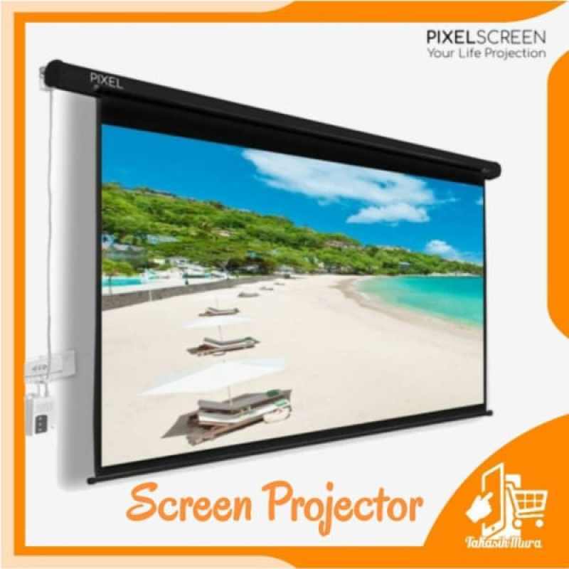 Jual Jual Layar Proyektor Motorized 70'' 100'' 120'' Remote Otomatis ...