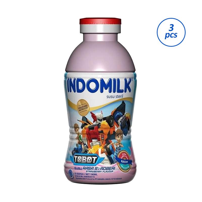 Promo Indomilk Strawberry Susu Cair [190 mL/3 pcs] Diskon 26% di Seller Indomilk - Slipi, Kota ...