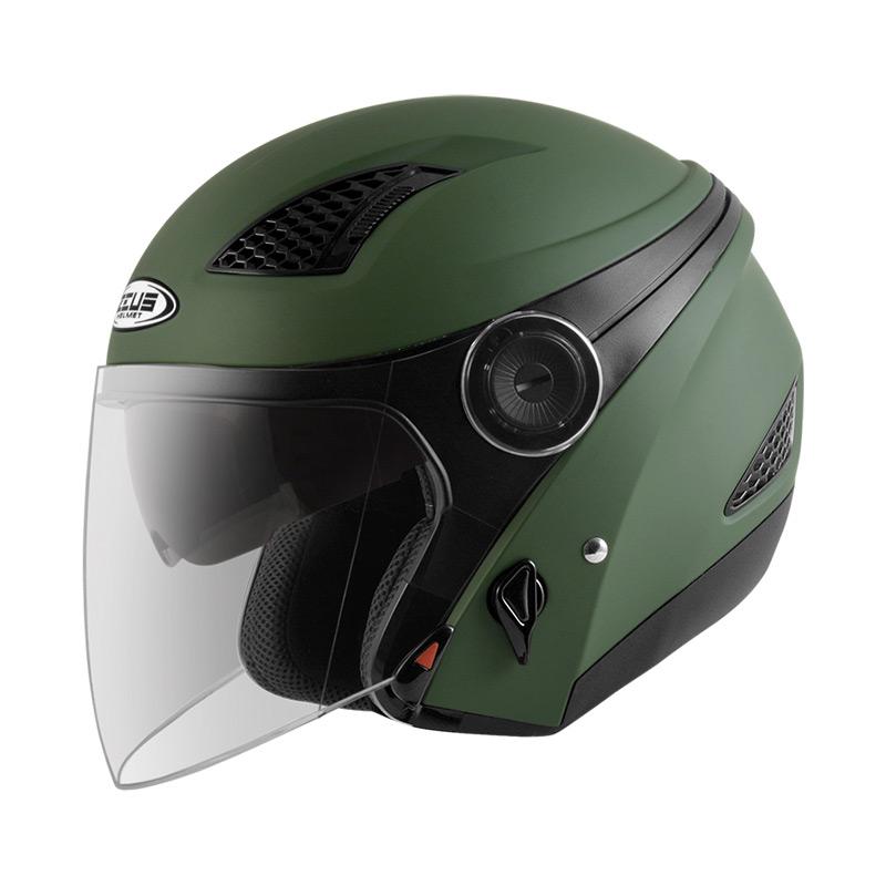 Jual Zeus ZS 610 Solid Helm Half Face - Hijau Army Doff di Seller Almer ...