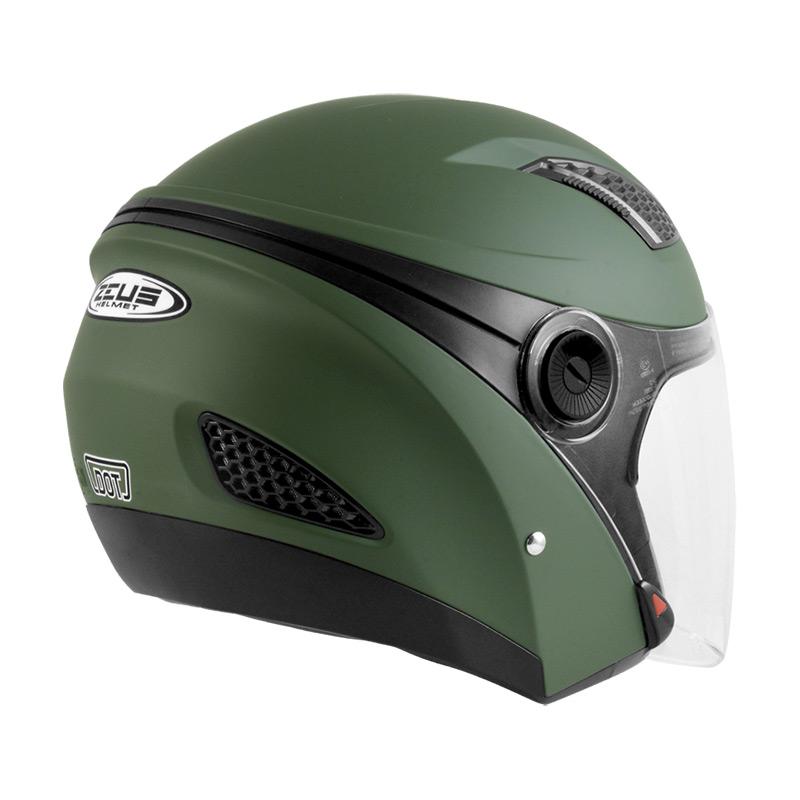 Jual Zeus Zs 610 Solid Helm Half Face - Hijau Army Doff Di Seller Almer ...